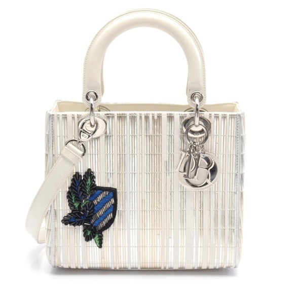 Dior | Bags | Authentic Lady Dior Gold Silver Embellished Handbag ...